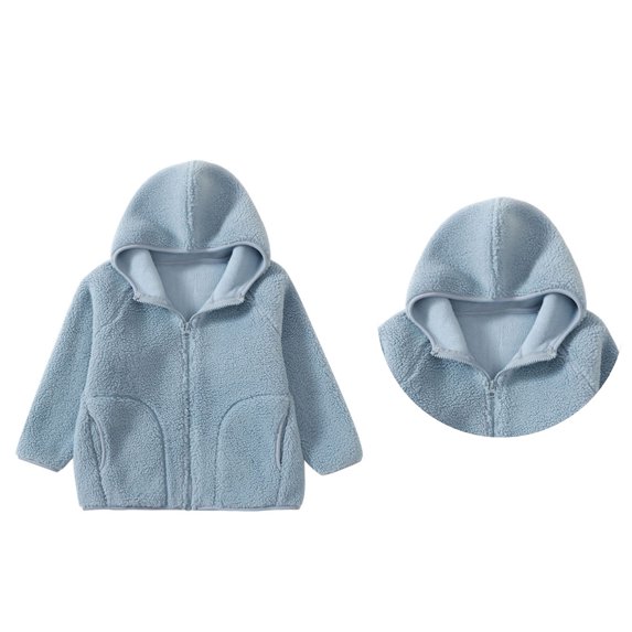 Fleece Jackets Cute Hooded Zip Up Long Sleeve Fuzzy Jacket Jackets for ...