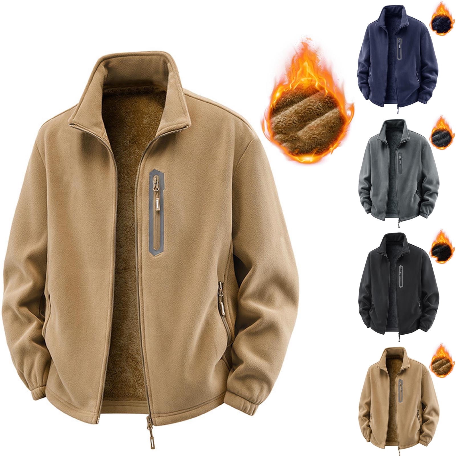 Fleece Jackets for Men Plus Size Mens Jackets Men's Thin Sports Multi ...