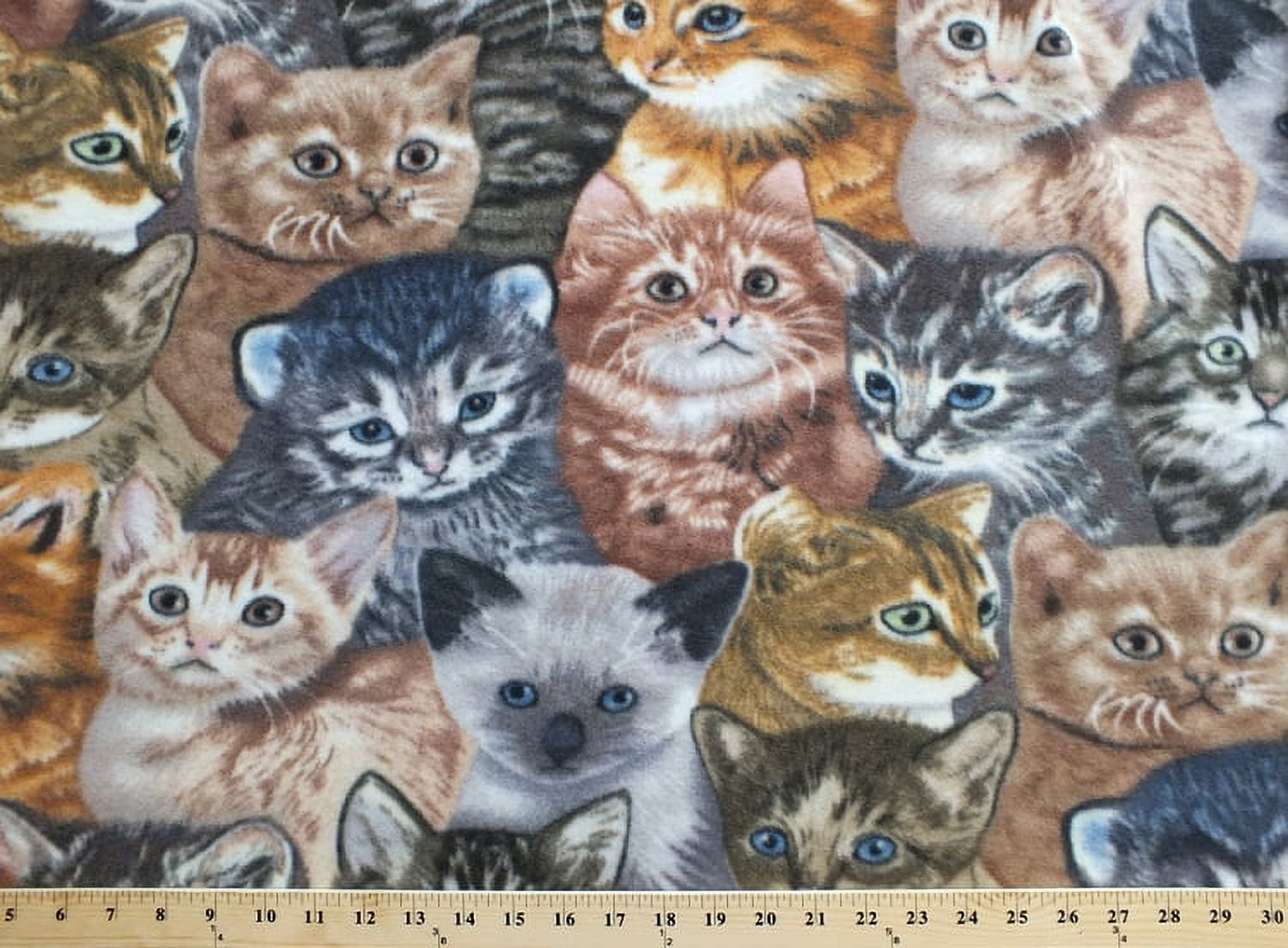Fleece Kittens Cats Fleece Fabric Print by the Yard a31772b - Walmart.com