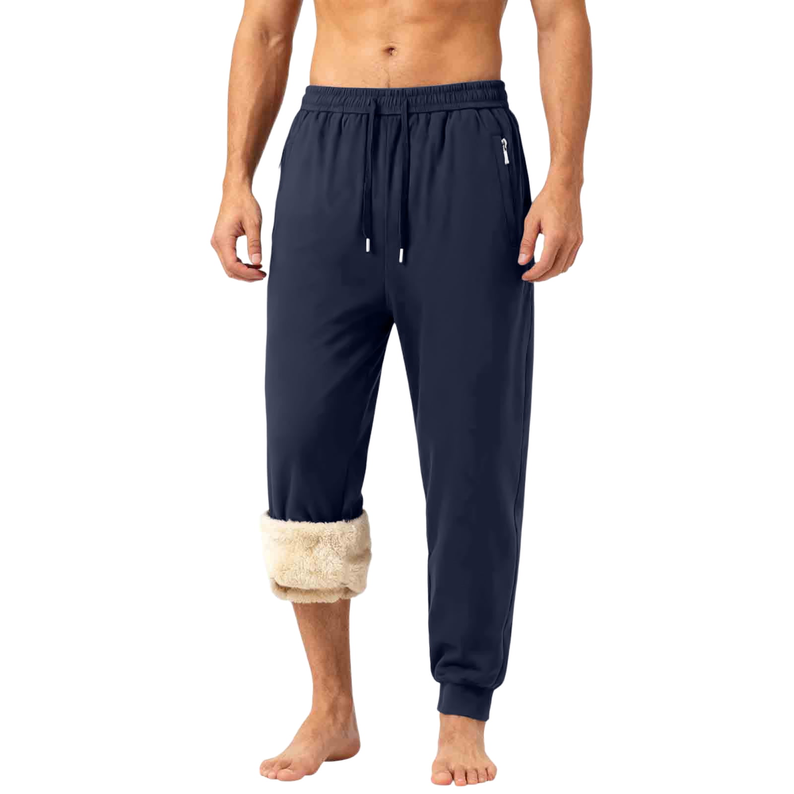 Fleece Lined Golf Pants, Men Lined Work Pants Black Thermal Pants Men ...