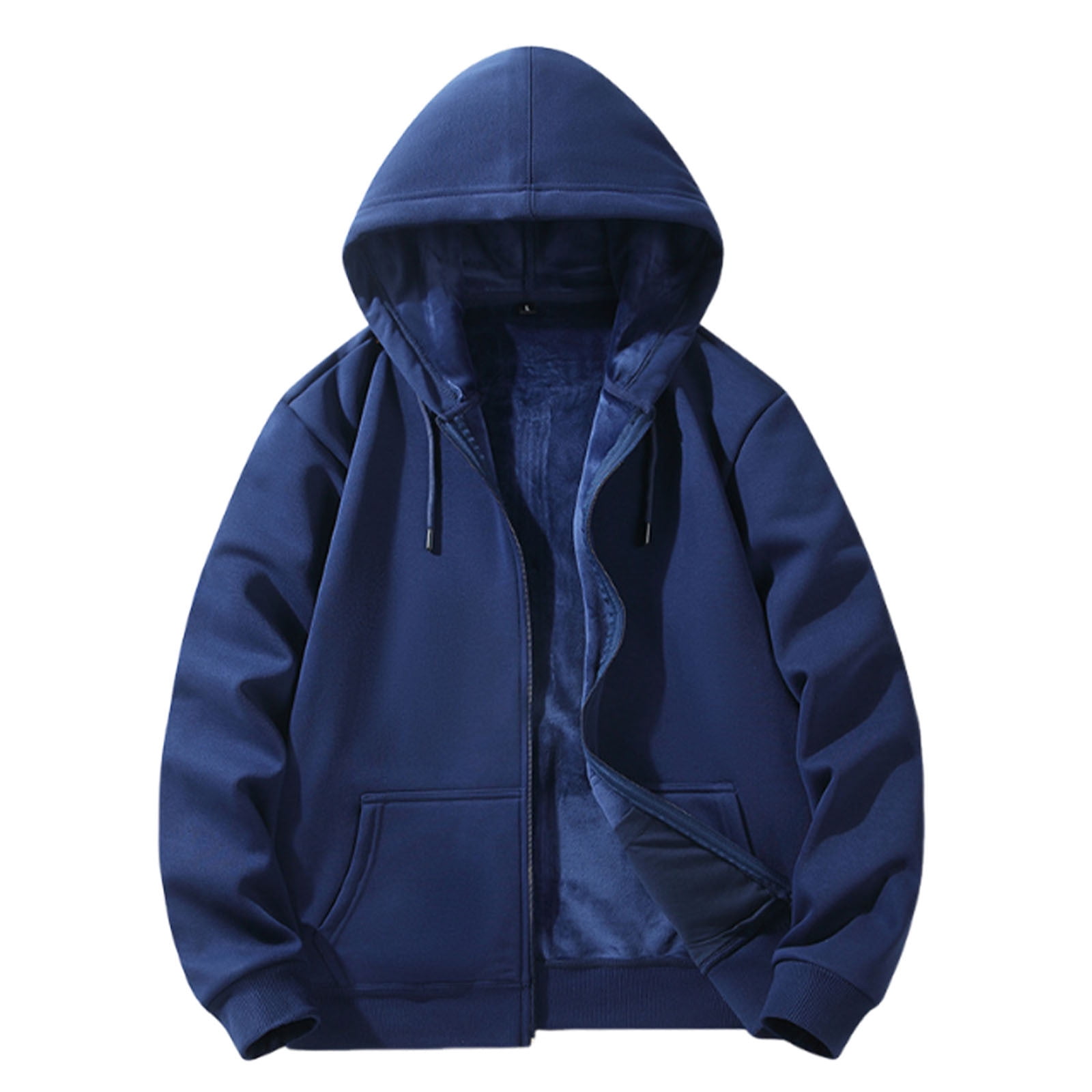 Fleece Lined Hoodies for Men Zip Up Jacket Sherpa Comfort Sweatshirts ...