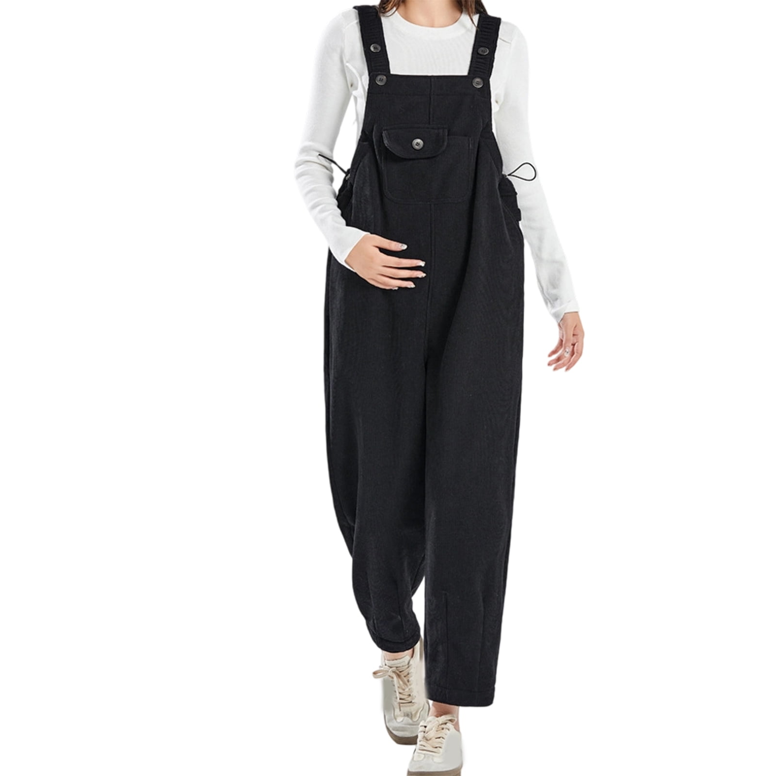Fleece Lined Pregnancy Overalls Thermal Insulated Winter Pants ...