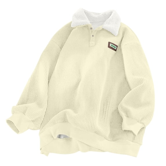 Fleece Lined Sweatshirts For Men Quarter Button Down Pullover ...