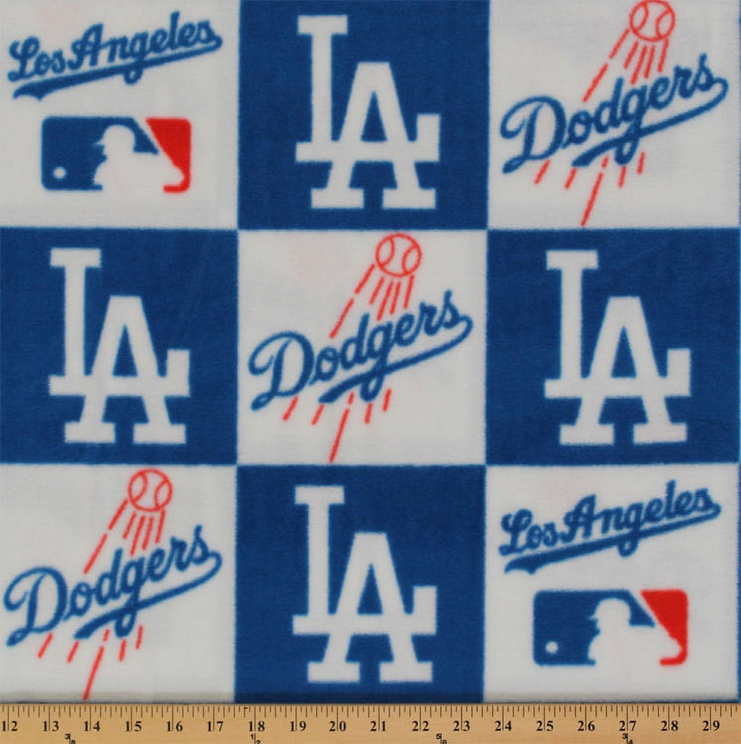 Fleece Los Angeles Dodgers Square MLB Baseball Fleece Fabric Print by ...
