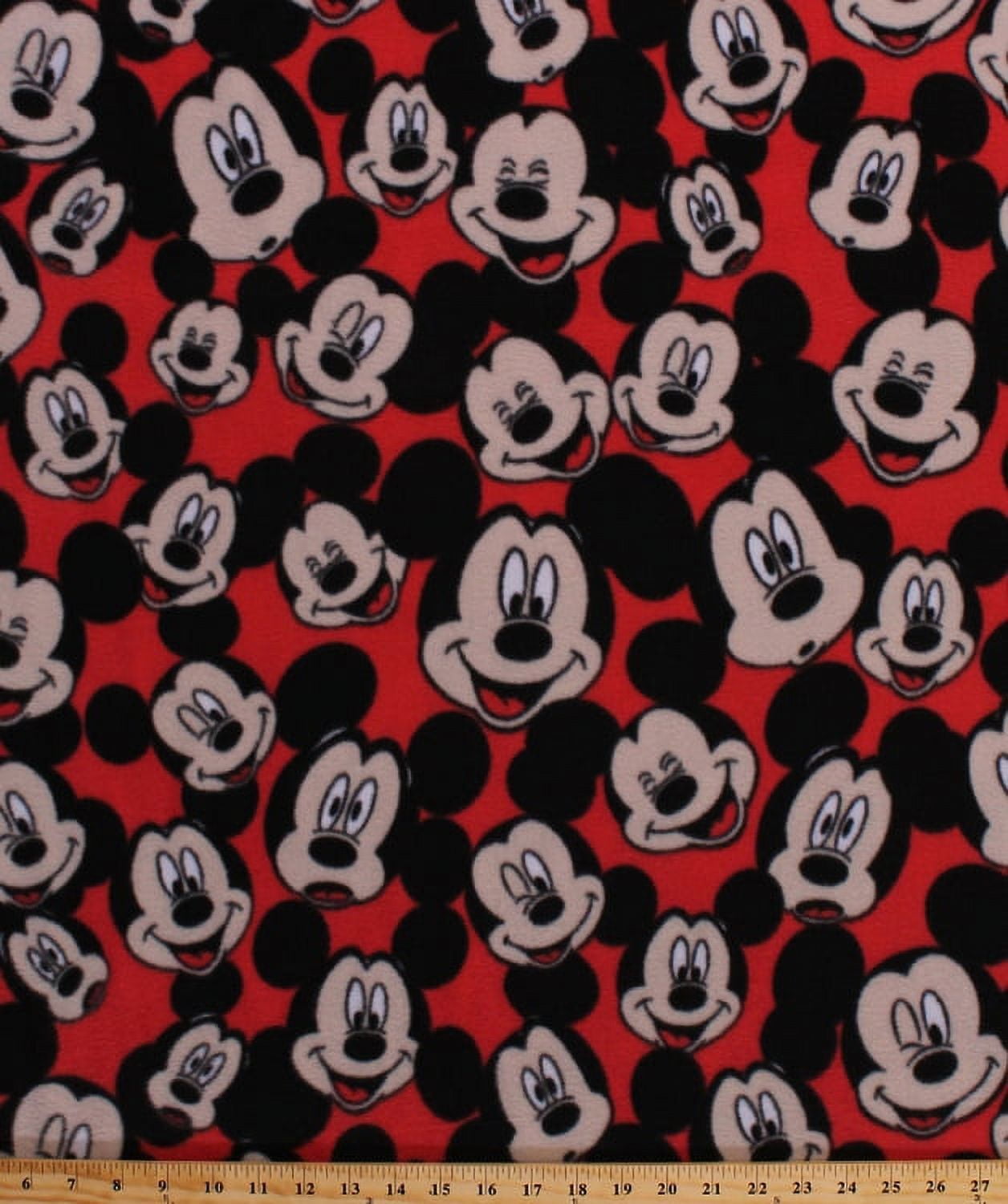 Fleece Mickey Head Toss Mickey Mouse Faces Allover Kids Fleece Fabric ...