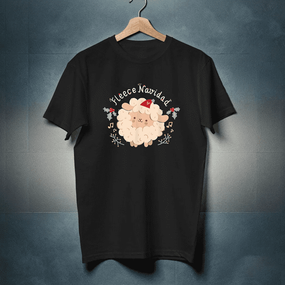 Fleece Navidad Funny Cute Christmas Sheep Holiday Graphic H9249 T-Shirt ...