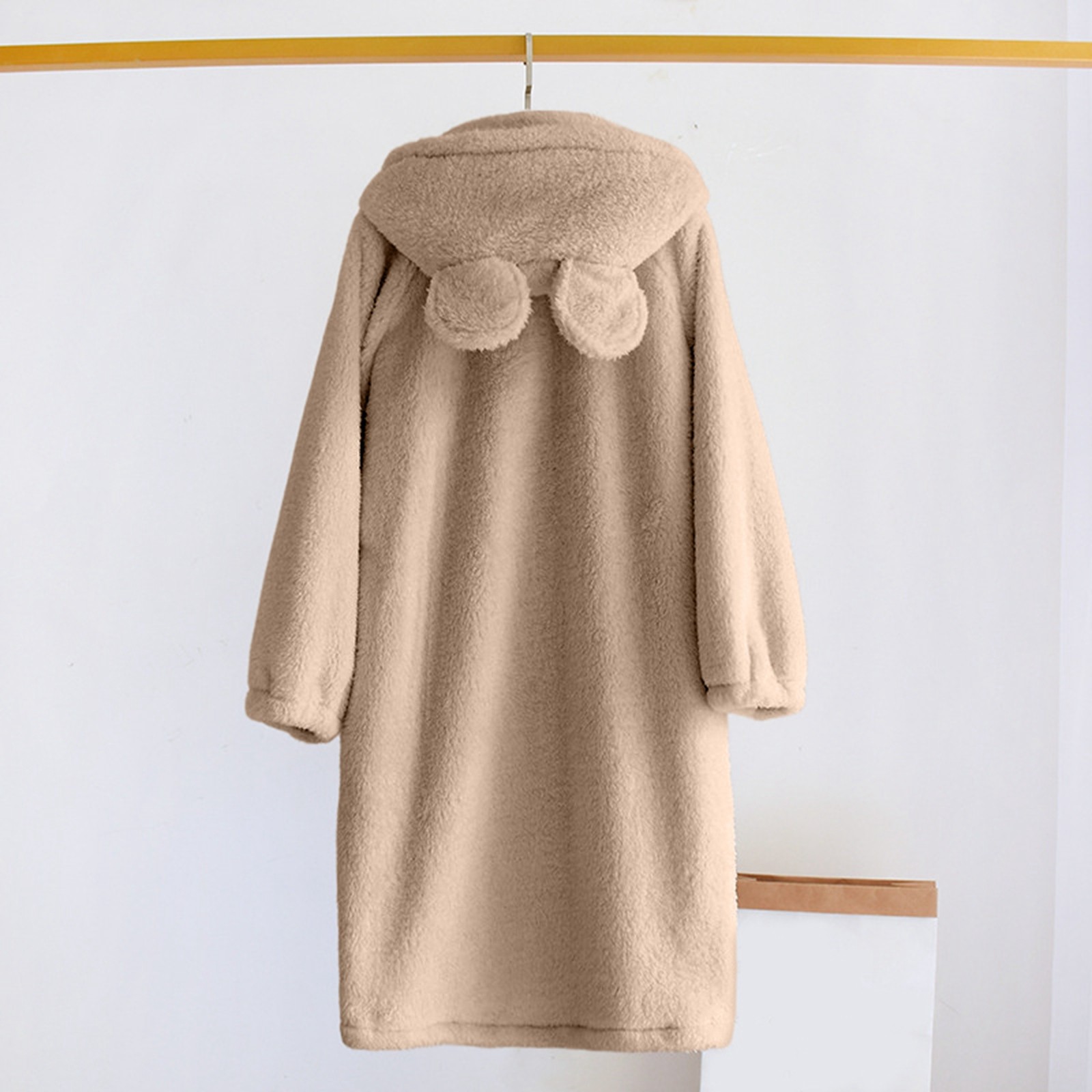 Nightgown Long Sleeve Button Down Hooded Womens Housecoat Warm Robes ...