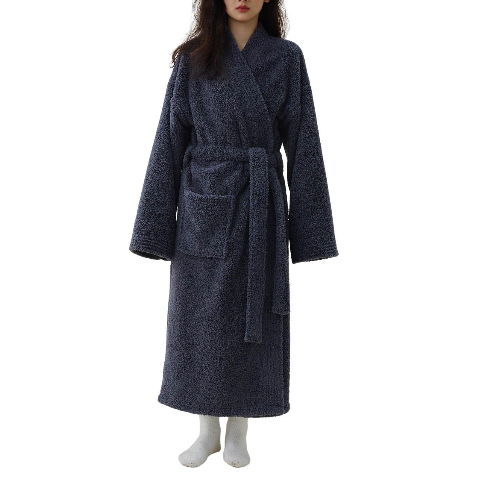 Fleece Nightgown Long Sleeve Fluffy Pajamas for Women Winter Nightgowns ...
