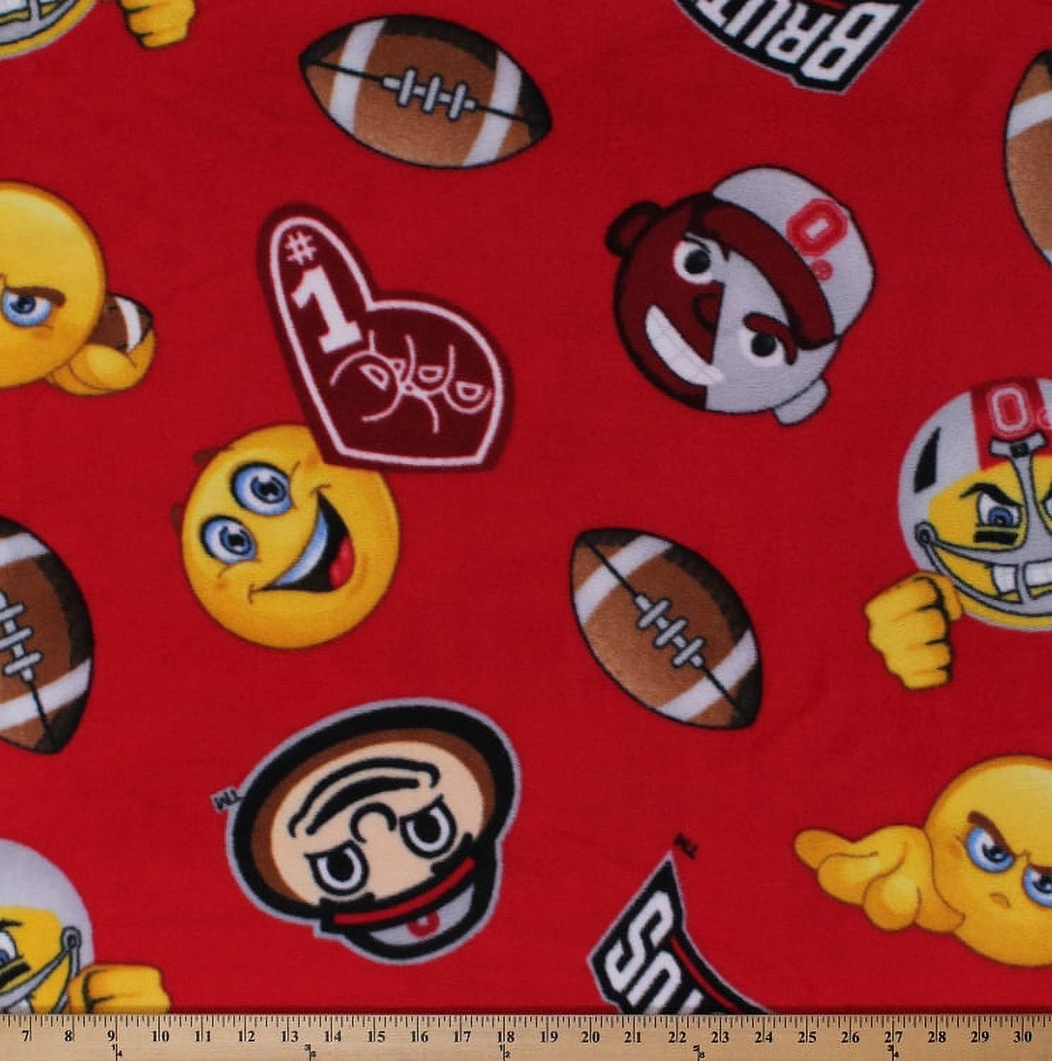 Fleece Ohio State University Emojis Footballs OSU Buckeyes Brutus Red ...