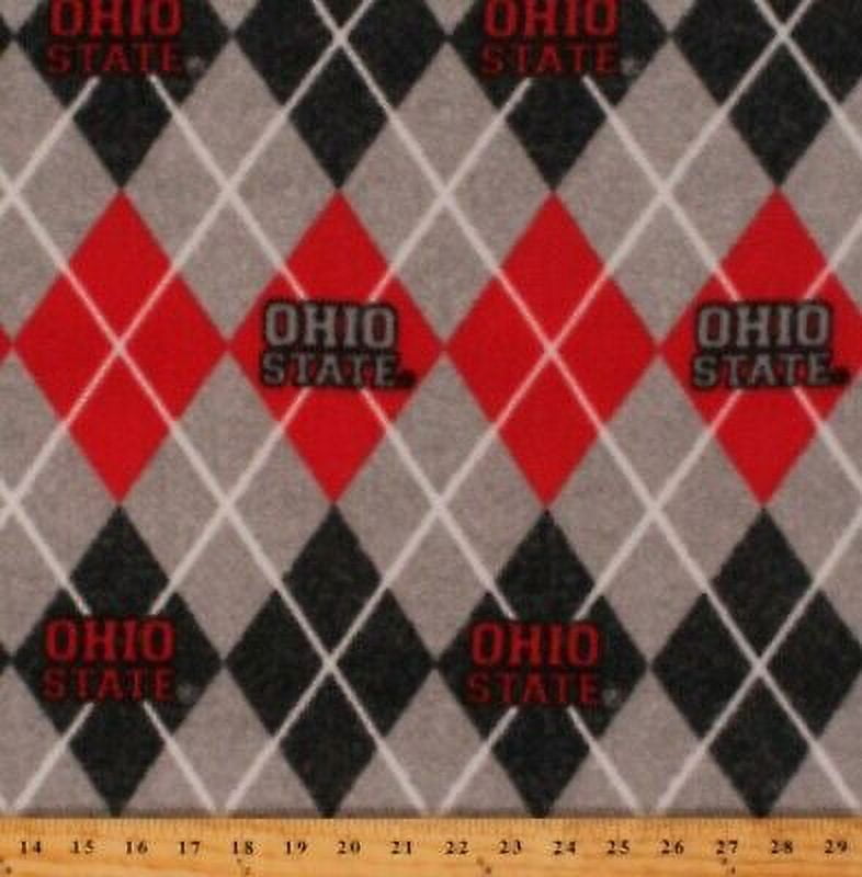 Fleece Ohio State University OSU Buckeyes Argyle Red Gray Diamonds ...