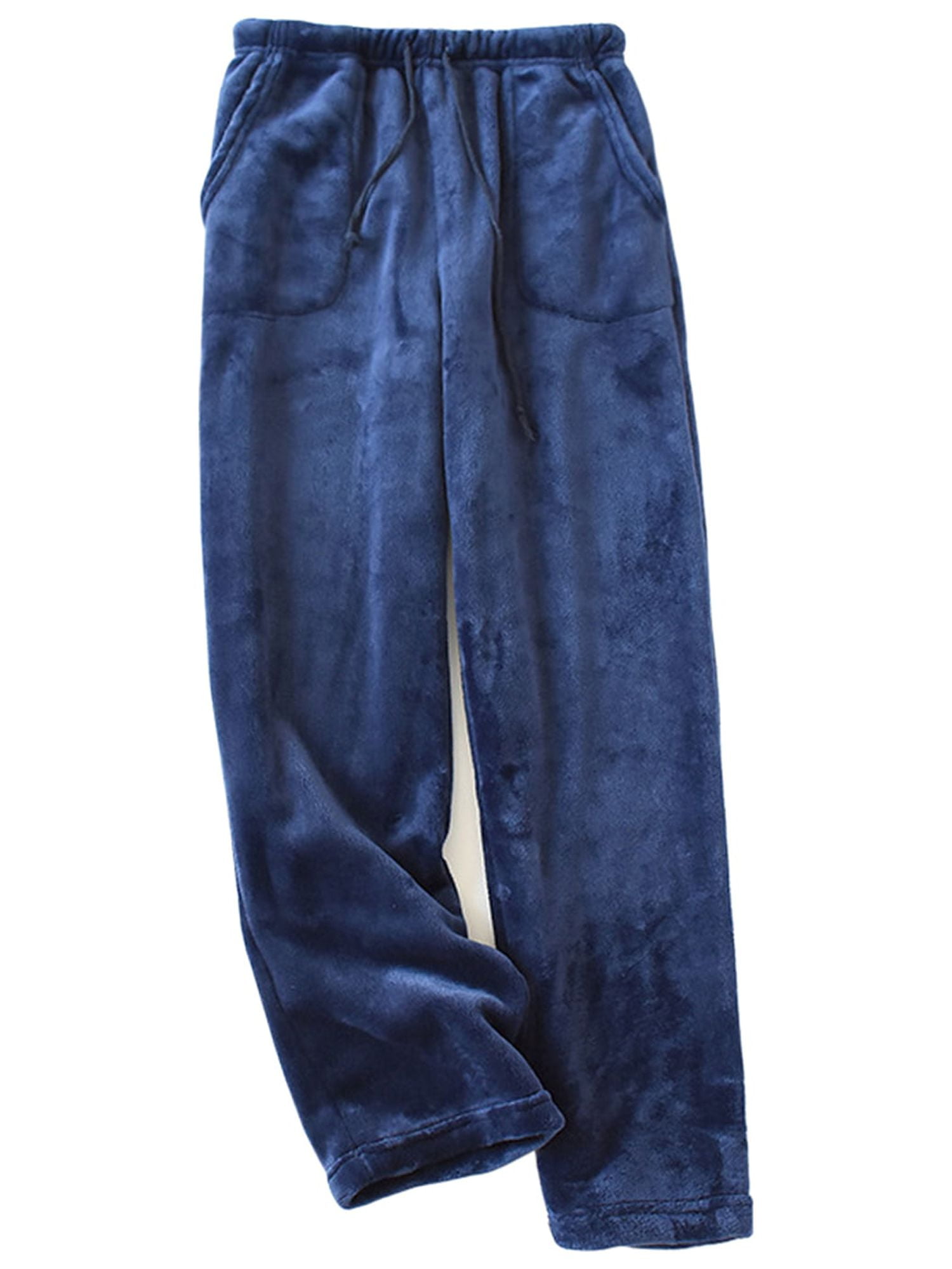 Fleece Pajama Pants for Women Winter Warm Thick Solid Drawstring Lounge ...