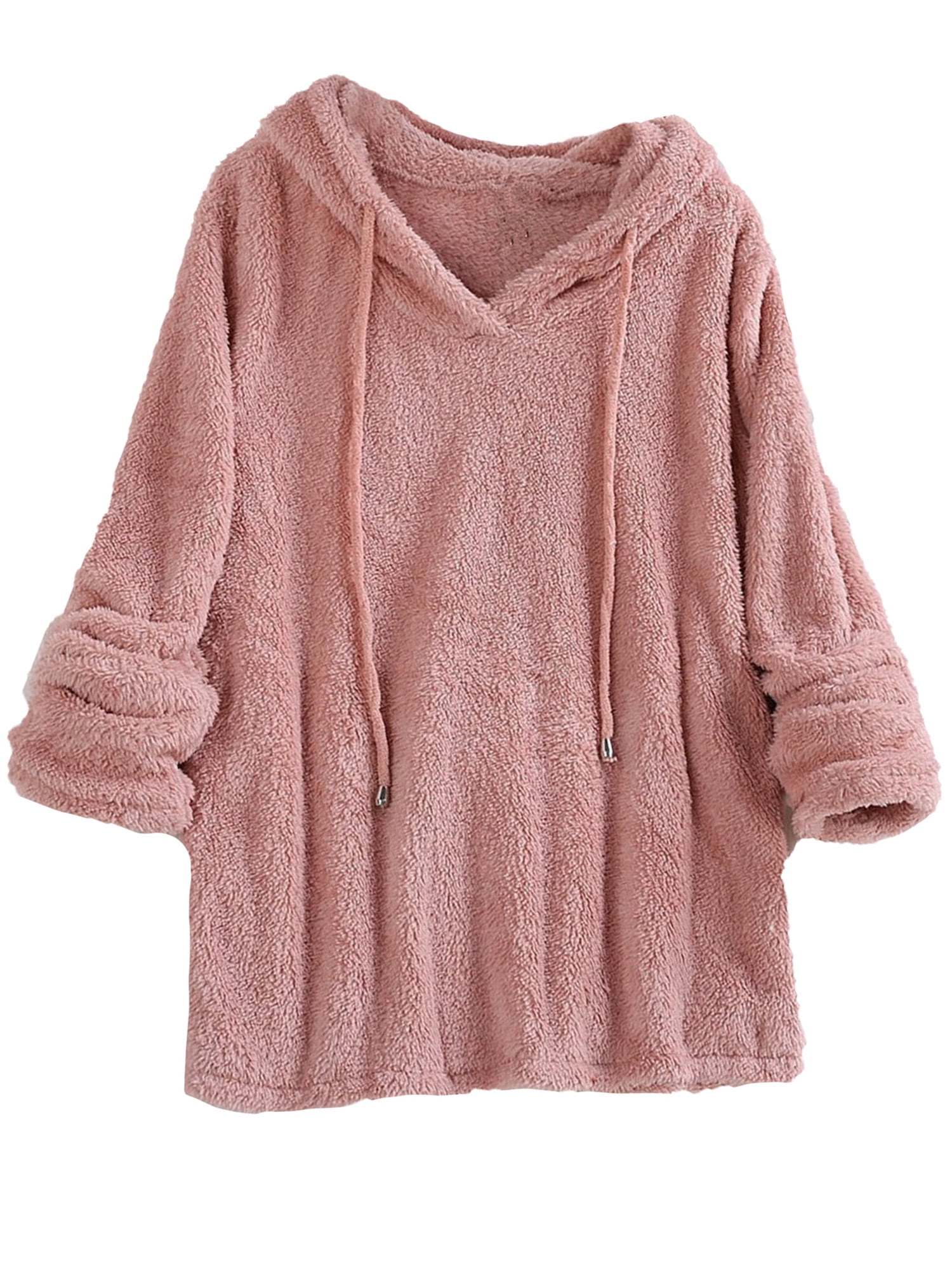 Fleece Pajamas Pullover Tops for Women Fluffy Fleece Lounge Sleepwear ...