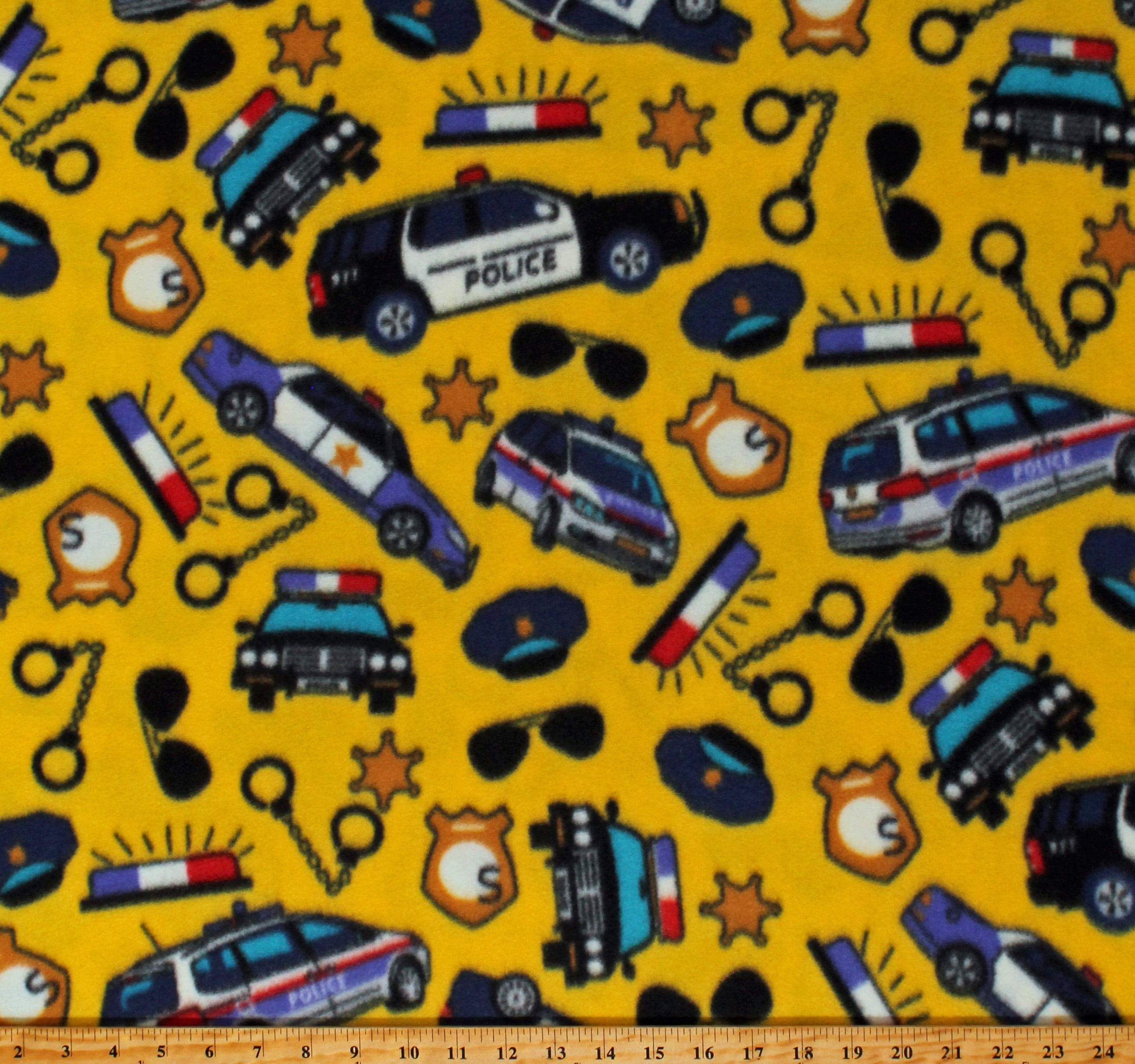 Fleece Police Cars Sirens Badges Flashing Lights Emergency Vehicles ...