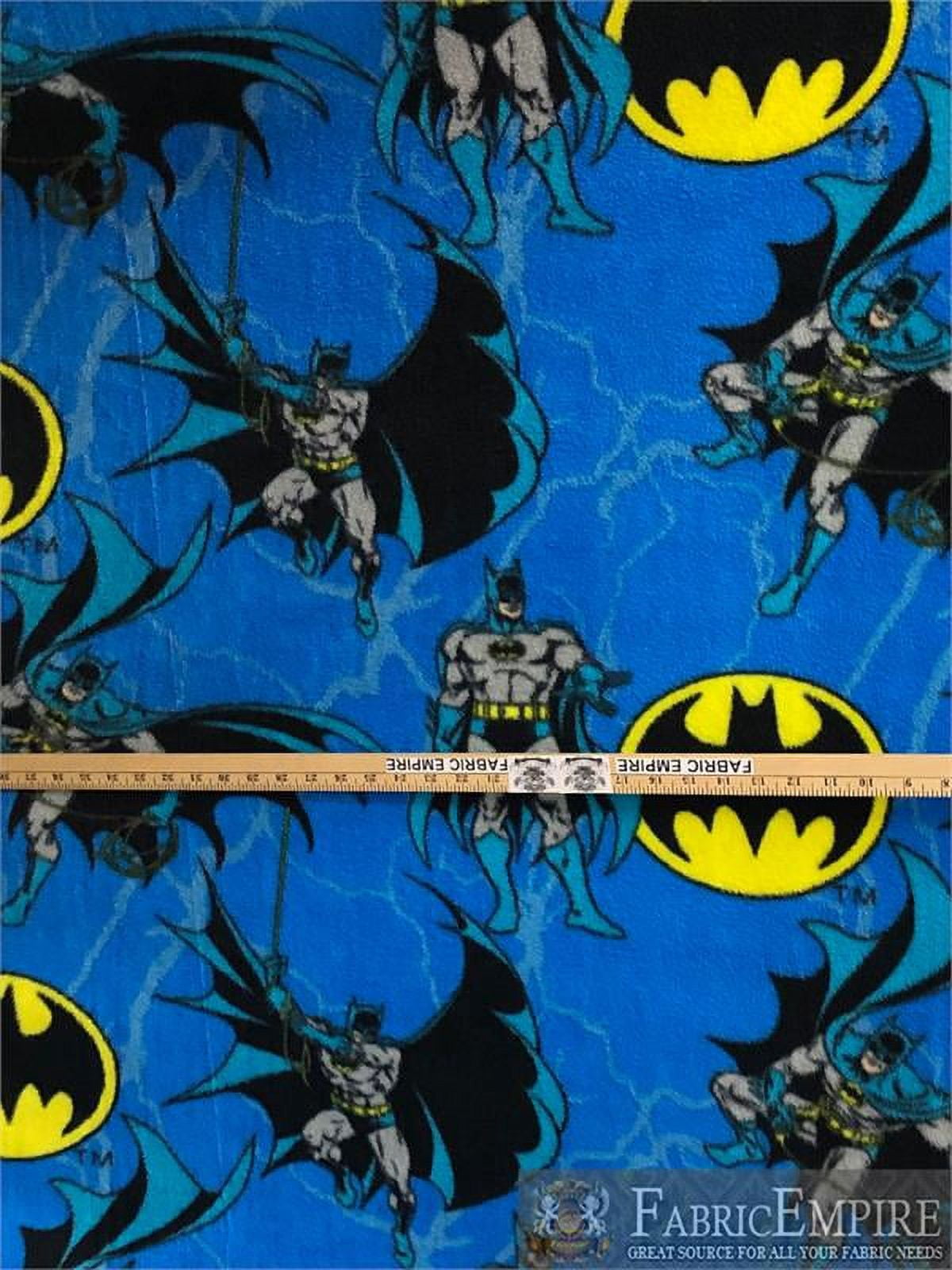 Fleece Printed Antipill Winter Fabric DC COMICS BATMAN LOGO AND THUNDER ...