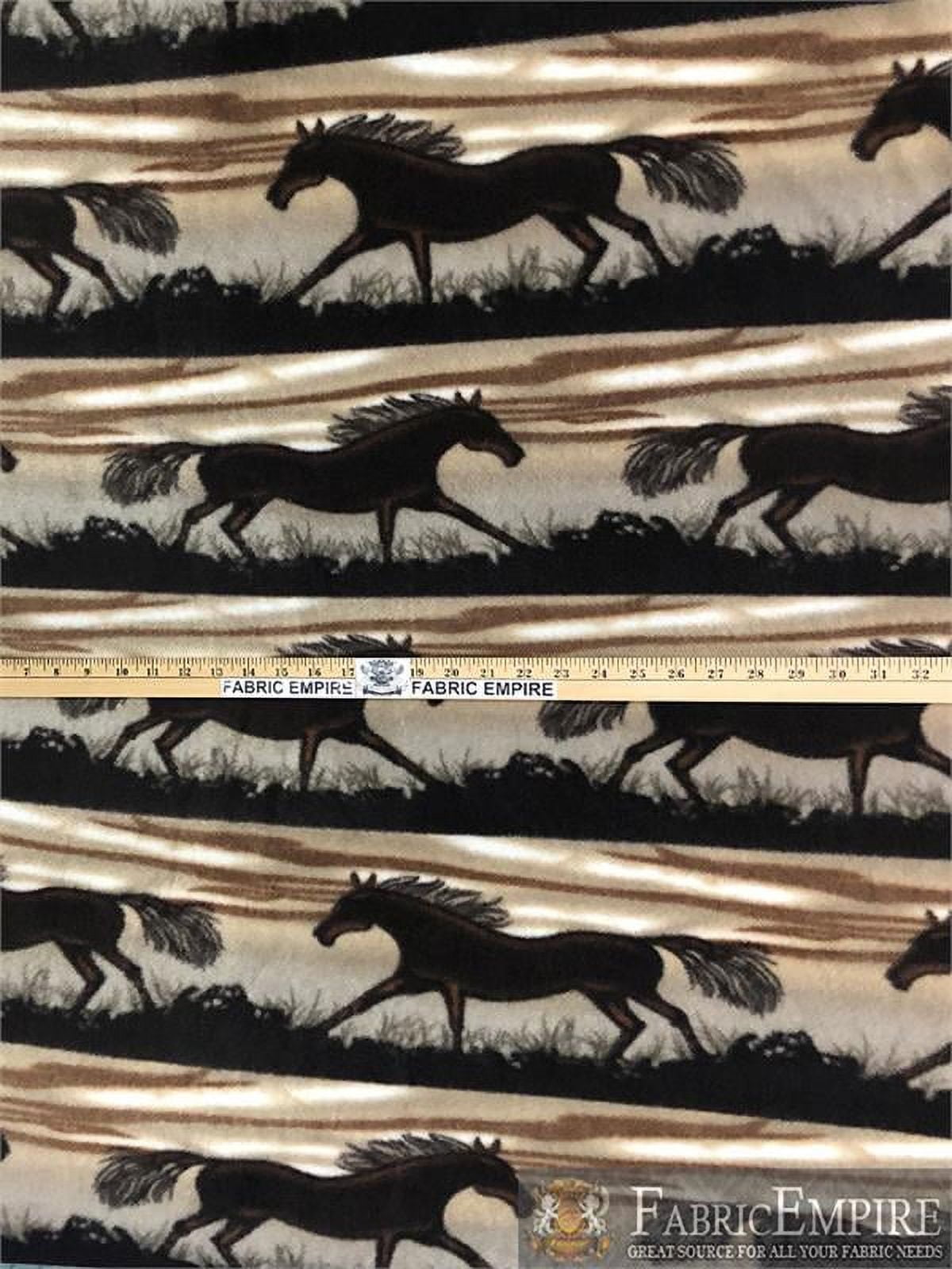 Fleece Printed Antipill Winter Fabric WILD HORSES / 58" Wide / Sold by ...