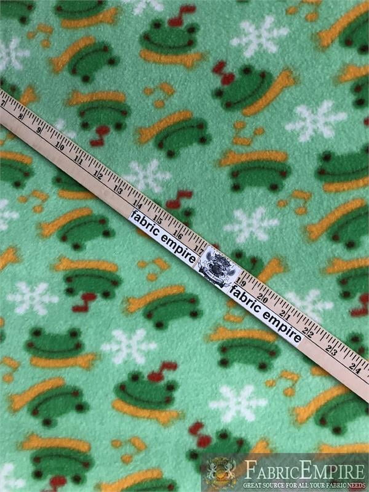 Fleece Printed Antipill Winter Fabric WINTER SINGING FROG / 58