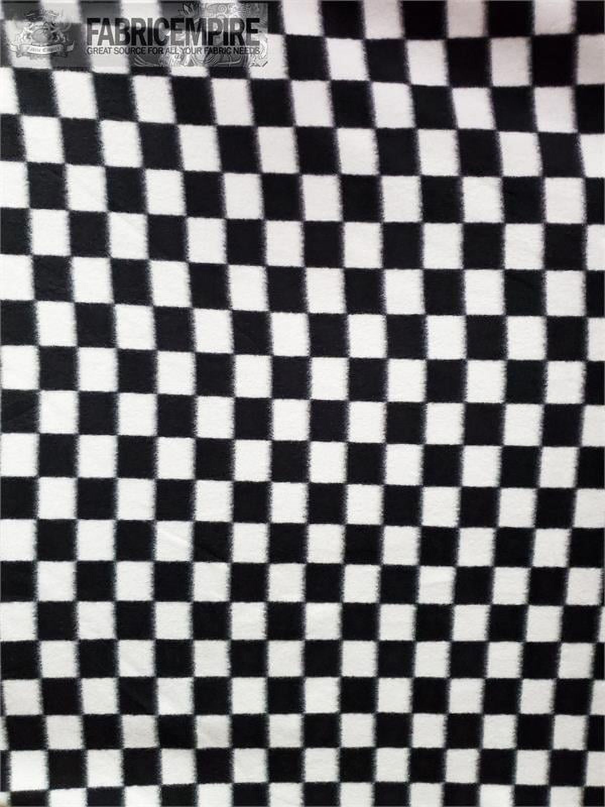 Fleece Printed Fabric Checkers Black And White / 58" Wide / Sold by the ...