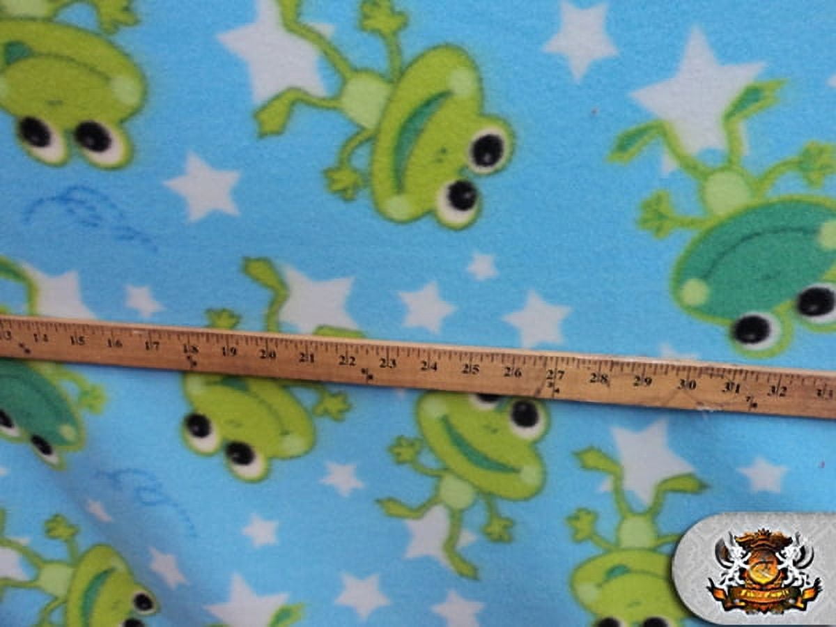 Fleece Printed Fabric ^ FROG STARS ^ / 58