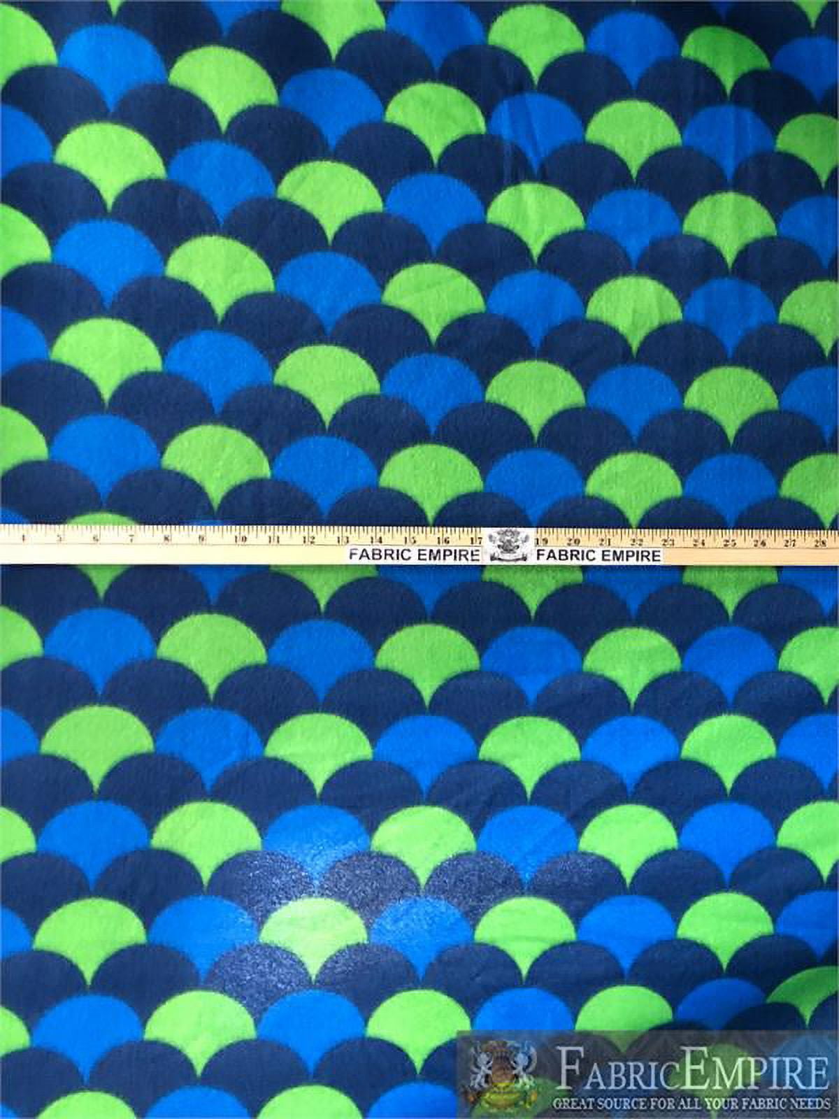 Fleece Printed Fabric GREEN BLUE NAVY FISH SCALES / 58" Wide / Sold by ...