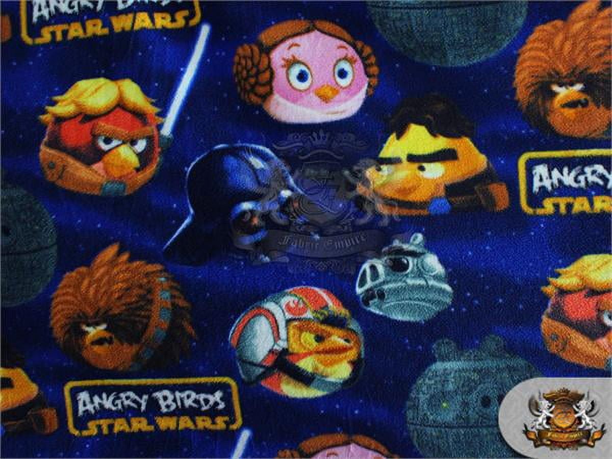 Fleece Printed Fabric * LARGE ANGRY BIRDS STARWARS * / 58" Wide / Sold ...
