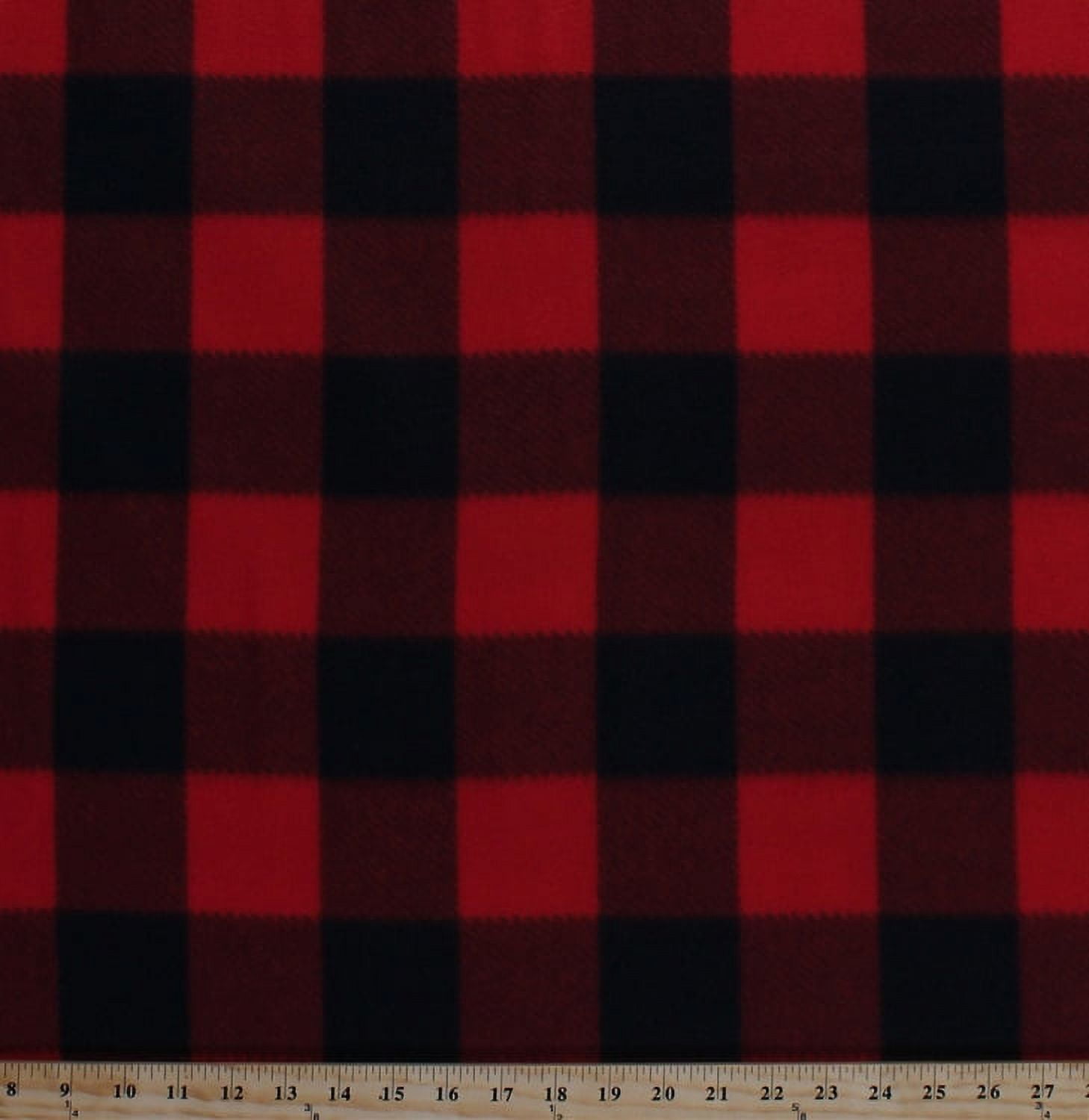 Fleece Red Black Buffalo Plaid Checks Checkered Fleece Fabric Print by ...