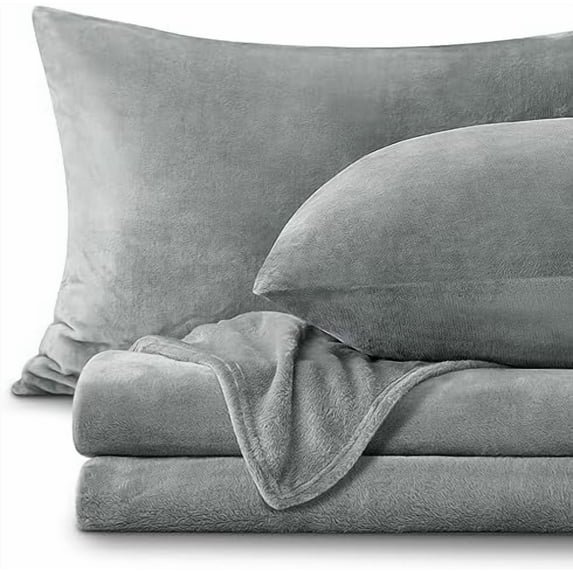 Fleece Sheets Queen Size Bed Set, Super Soft and Warm Fuzzy Plush Queen ...