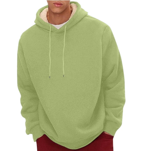 Fleece Sherpa Lined Hoodies for Men | Oversized Drawstring Long Sleeve ...