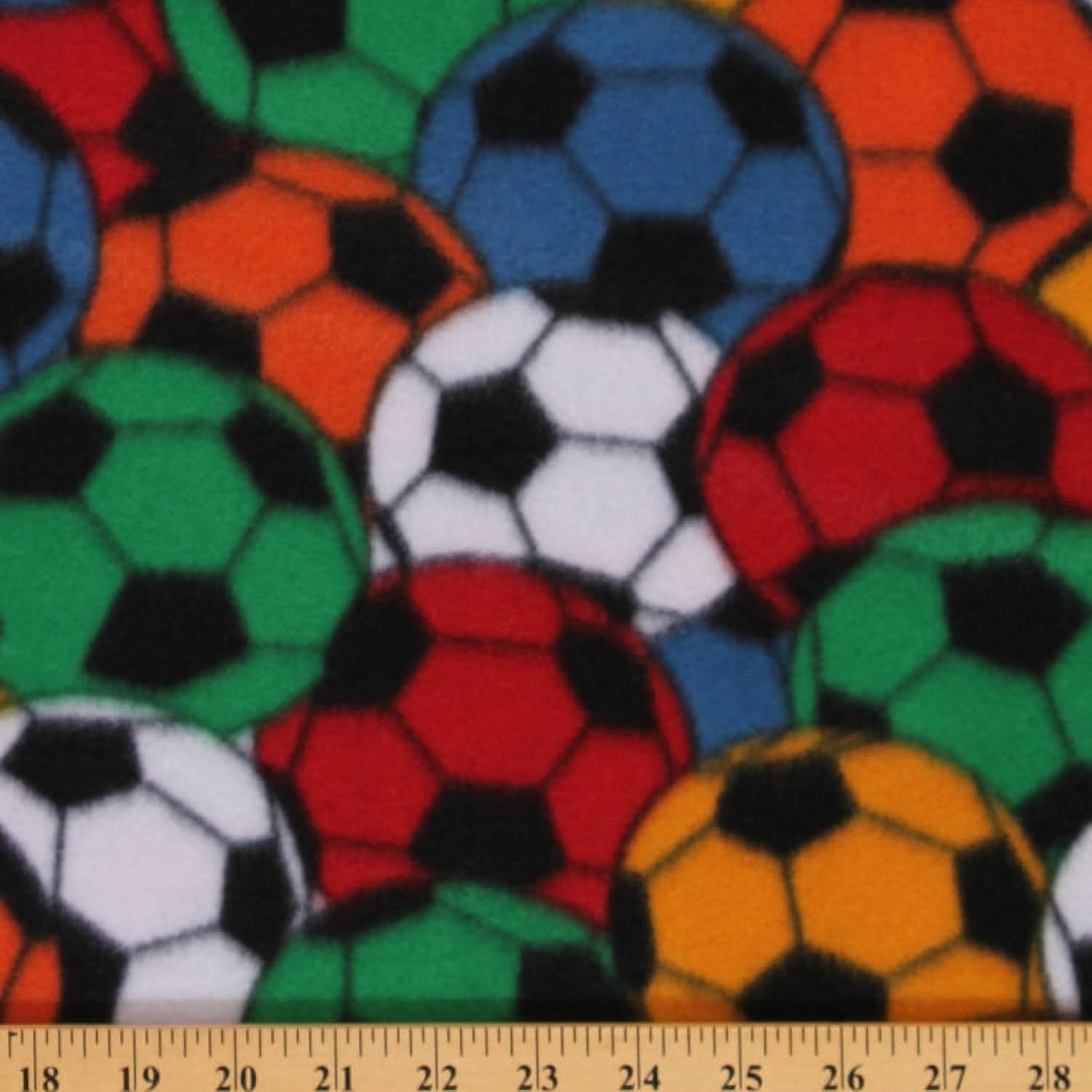 Fleece Soccer Balls Packed Colorful Sports FIFA Fleece Fabric Print by ...