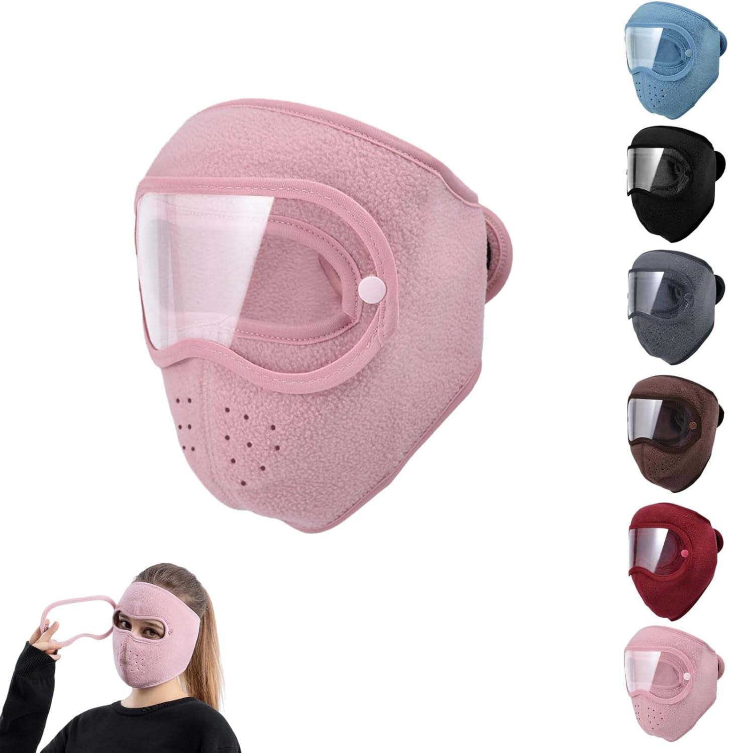 Fleece Thermal Mask with Removable Goggles, New Winter Windproof ...
