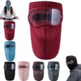 Fleece Thermal Mask with Removable Goggles, Unisex Winter Warm Face ...