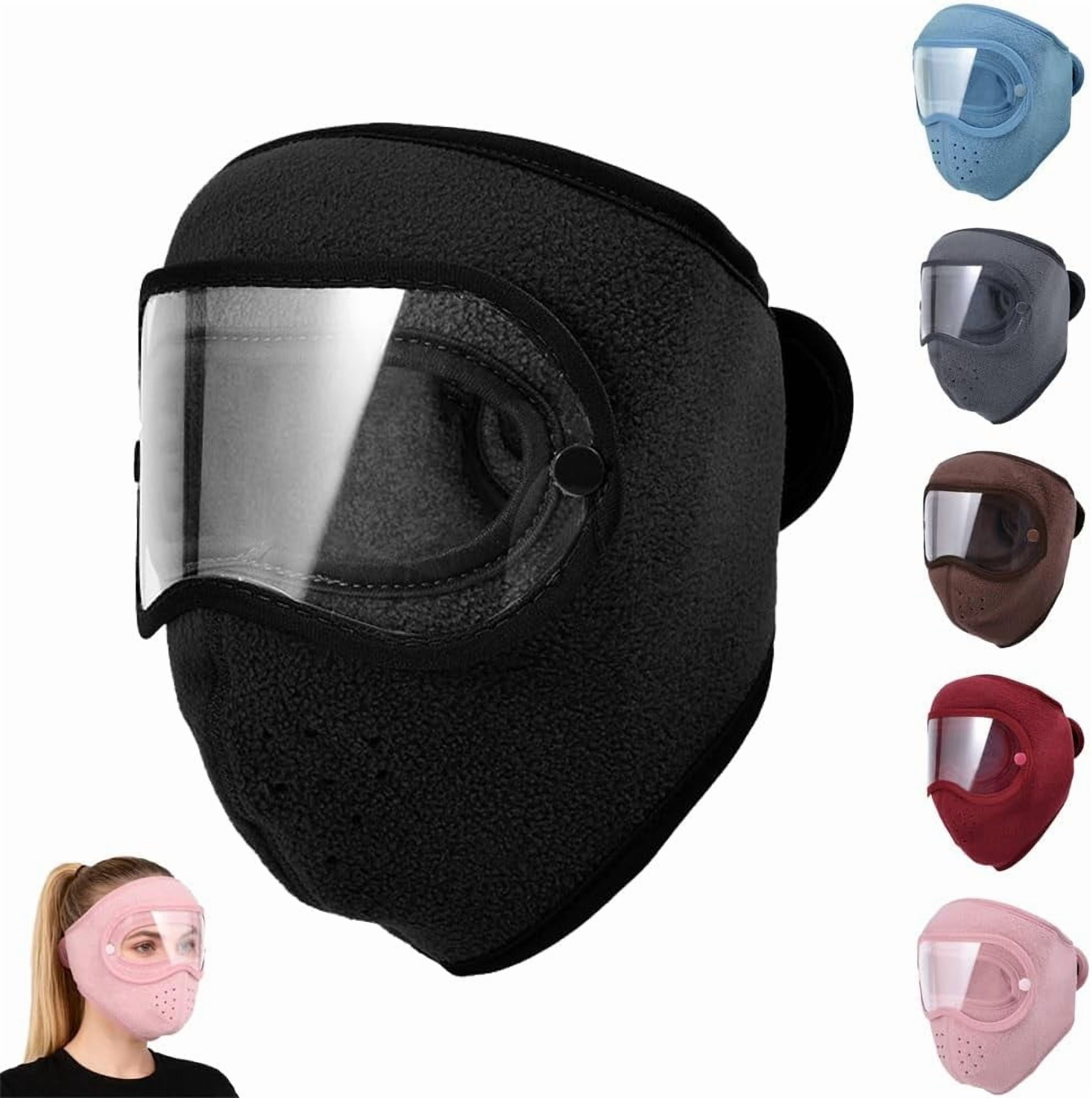 Fleece Thermal Mask with Removable Goggles, Winter Breathable Warm ...