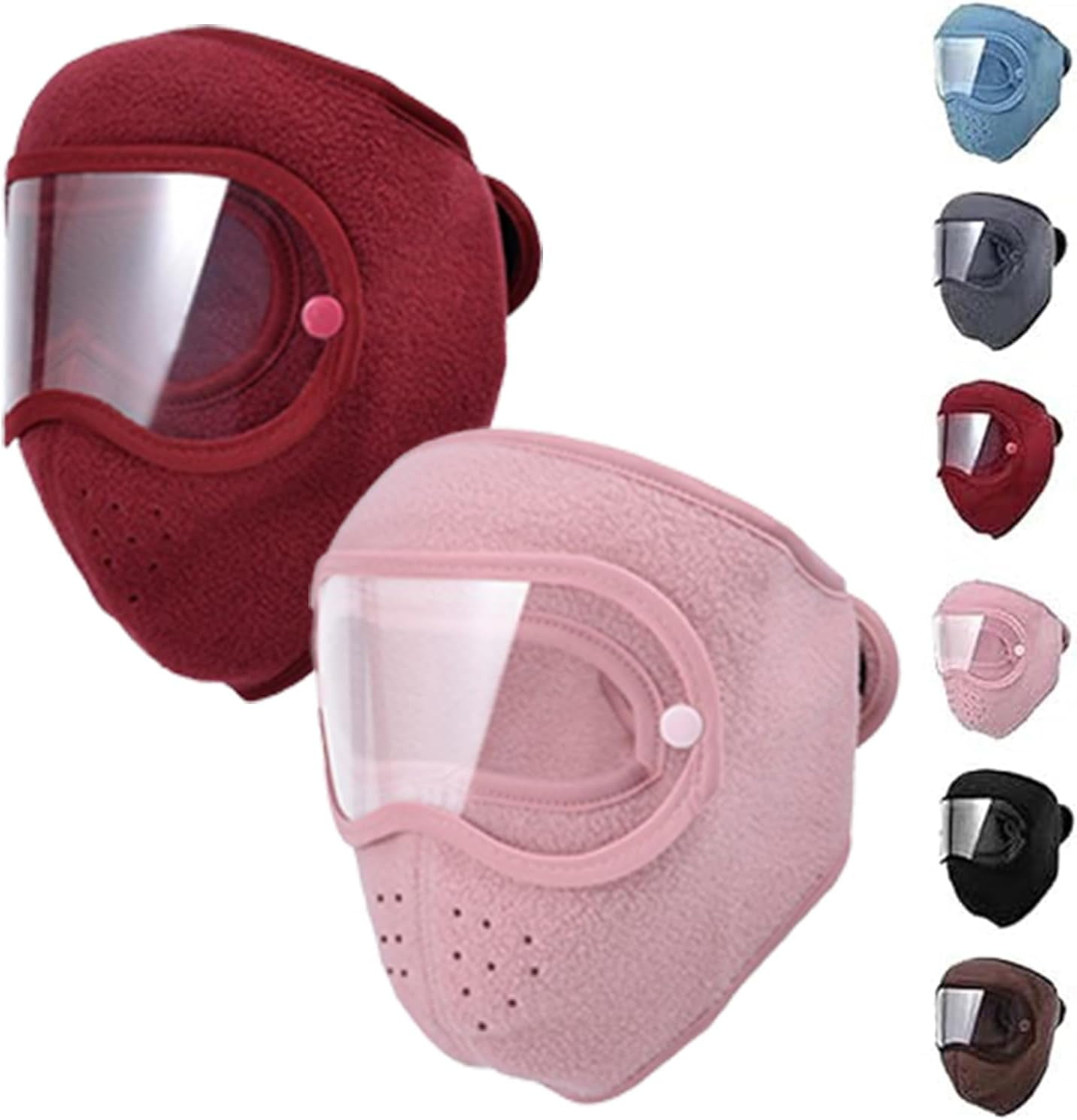 Fleece Thermal Mask with Removable Goggles,Winter Breathable Warm Masks ...