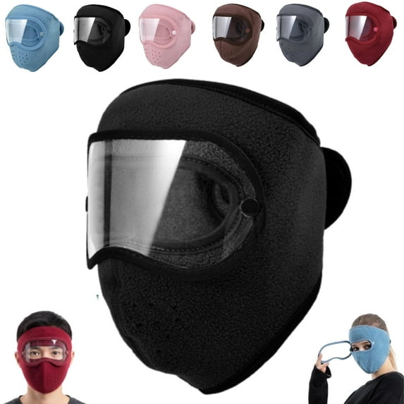 Fleece Thermal Mask with Removable Goggles, Winter Breathable Warm ...