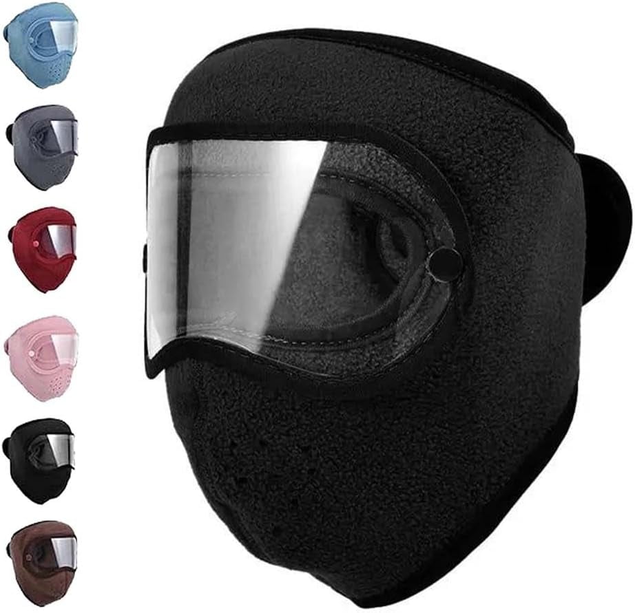 Fleece Thermal Mask with Removable Goggles Winter Breathable Windproof ...
