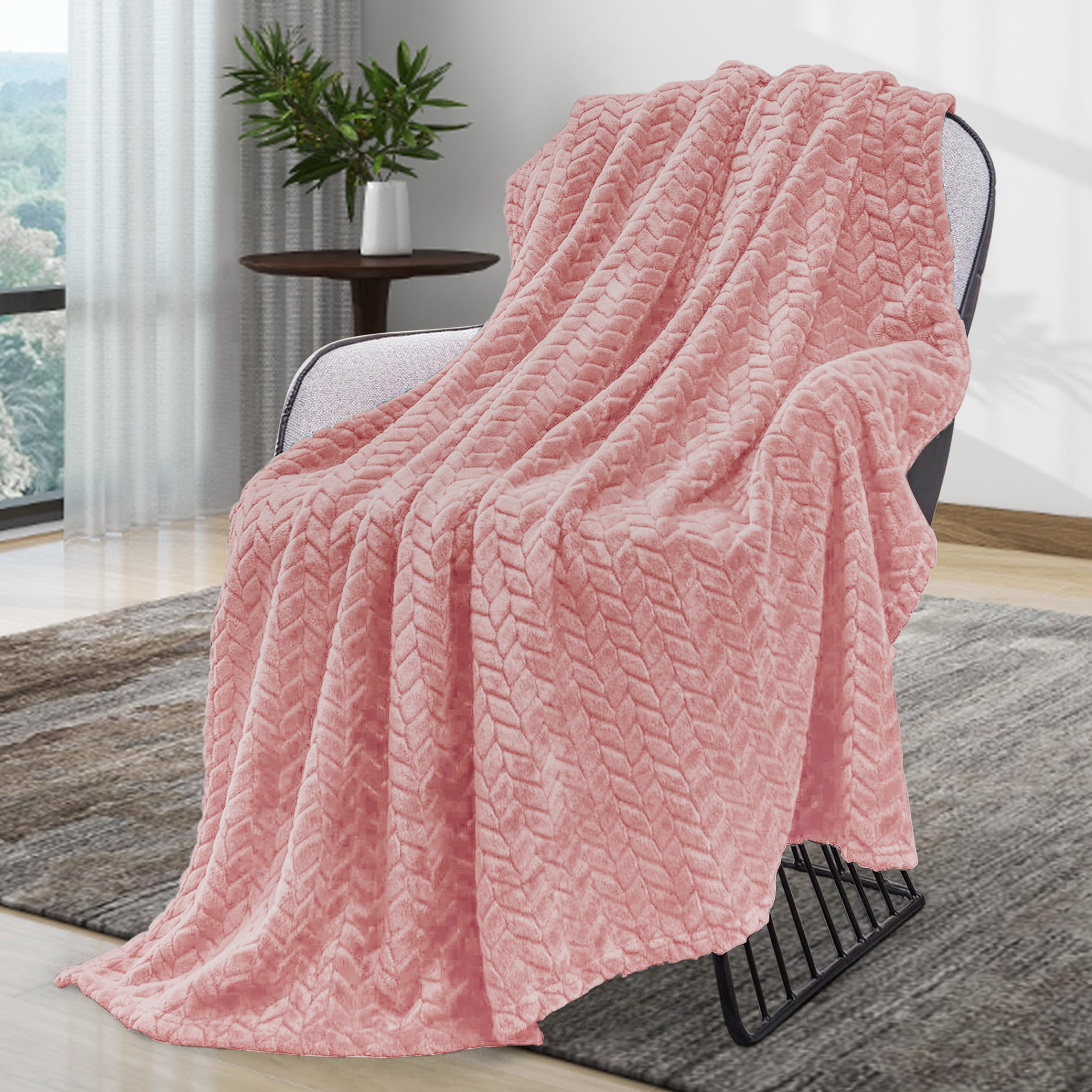 Walmart BIG Soft Touch Flannel Fleece Throw Blanket, 50''x60'', Pink ...