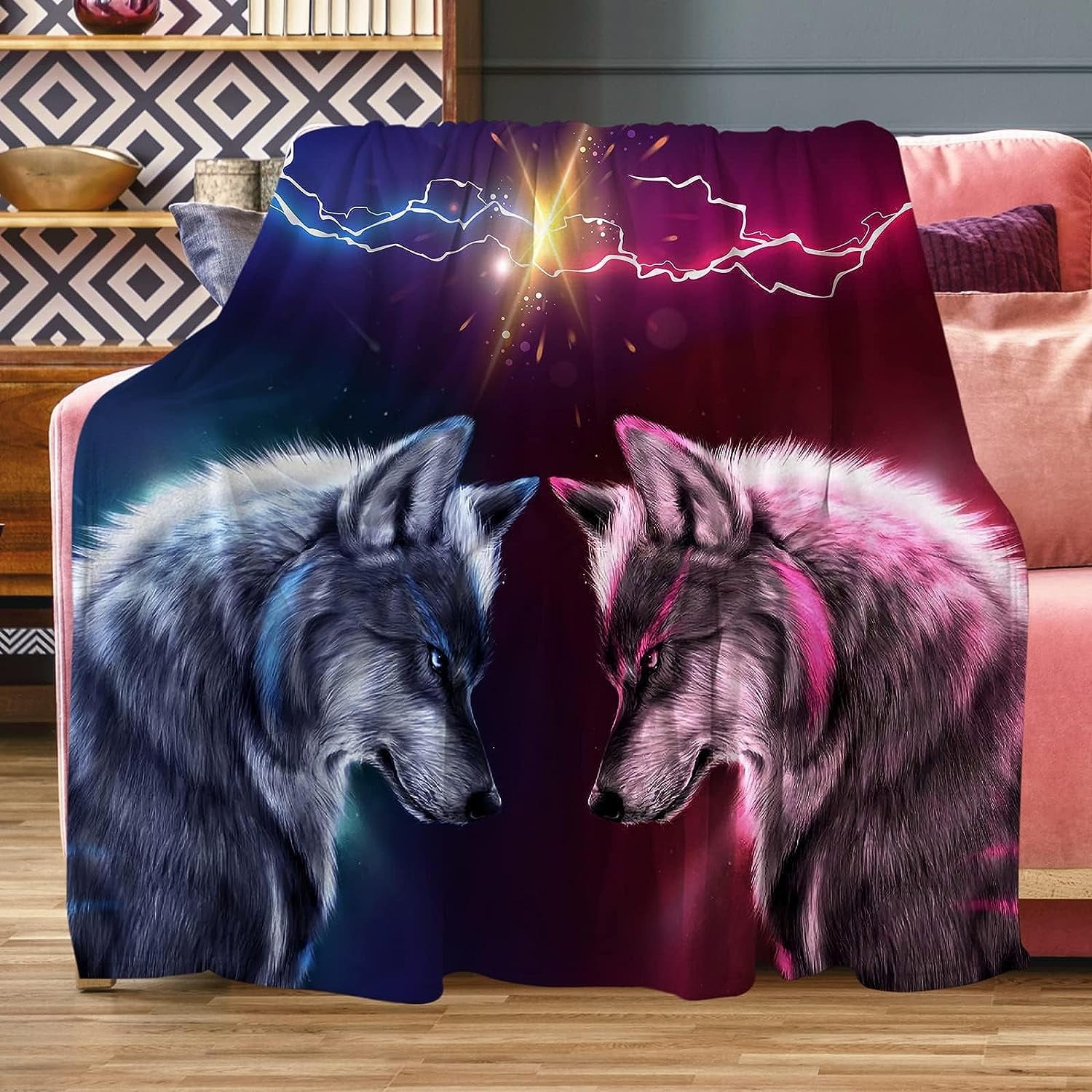 Fleece Throw Blanket 80"x60", Soft Cozy Warm Fuzzy Flannel Plush ...