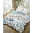 Fleece Throw Blanket,Blue Ocean Shells Coral Lightweight Warm Coverlet ...