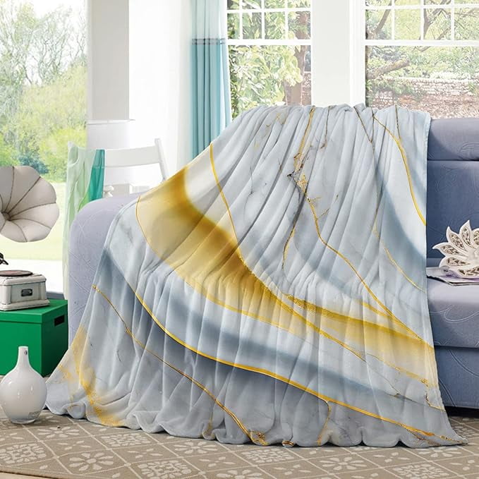 Fleece Throw Blanket For Couch Flannel Lightweight Bed Blankets Natural ...