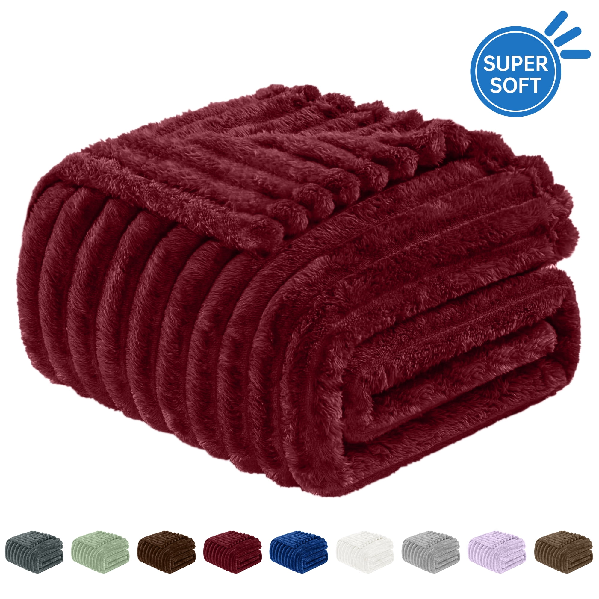Throw Size Blankets for Beds, Soft Lightweight Fleece Fuzzy Throw ...