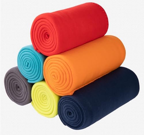 Fleece Throw Blankets 6 Pack Bulk Blankets Solid 50 x 60 inch Kids ...