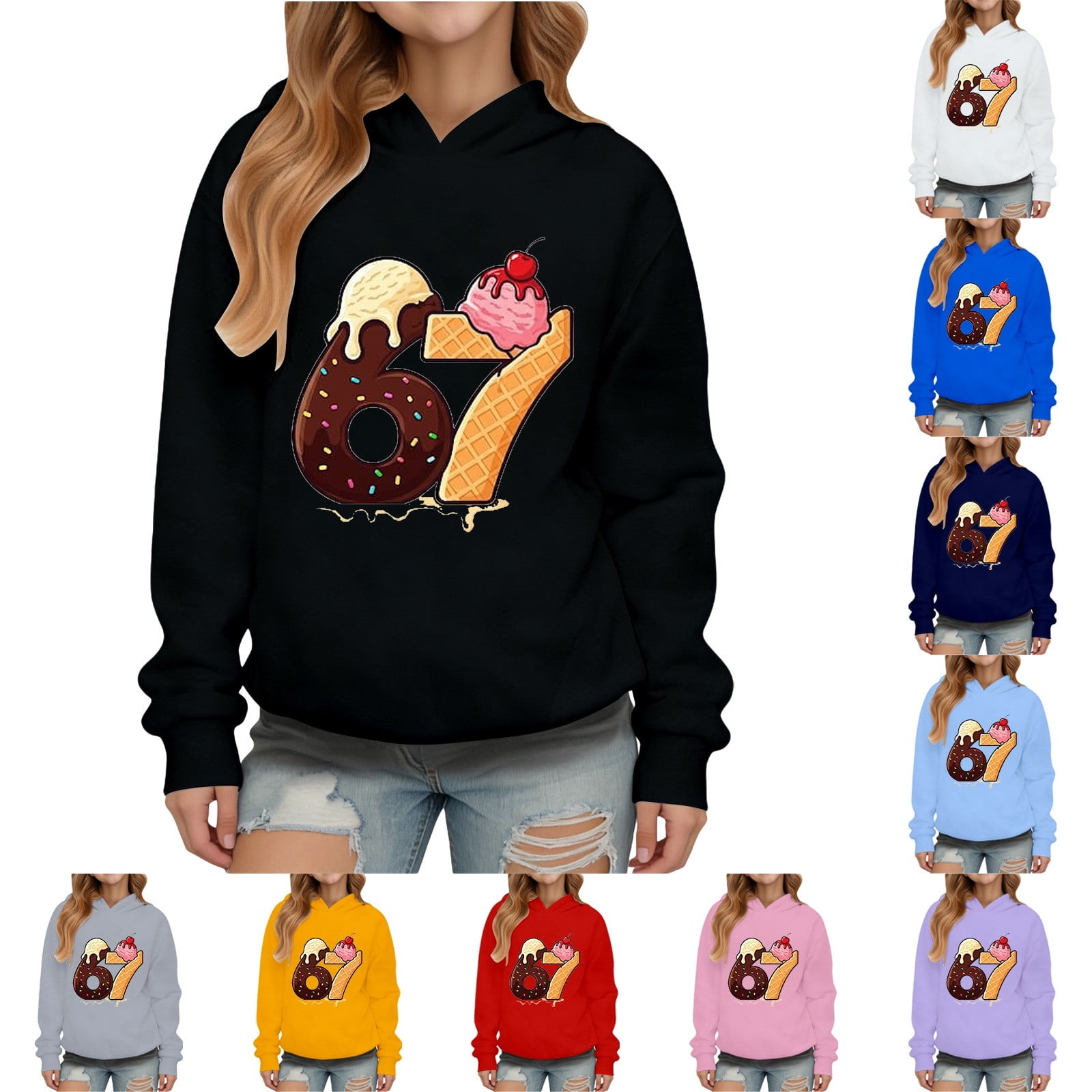 Fleece Tracksuit 67 Hip Hop Rap Pullover Hoodie Kids Casual 6 7 Outfits ...