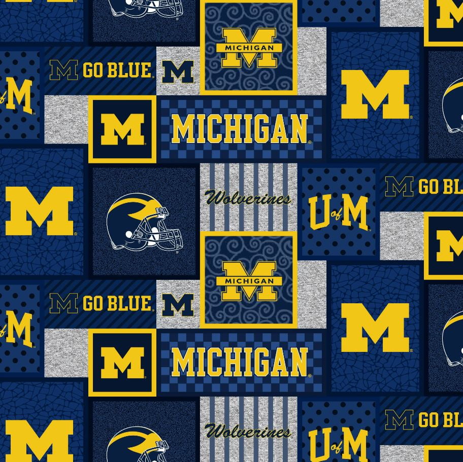 Fleece University of Michigan Wolverines U of M College Patch Design ...