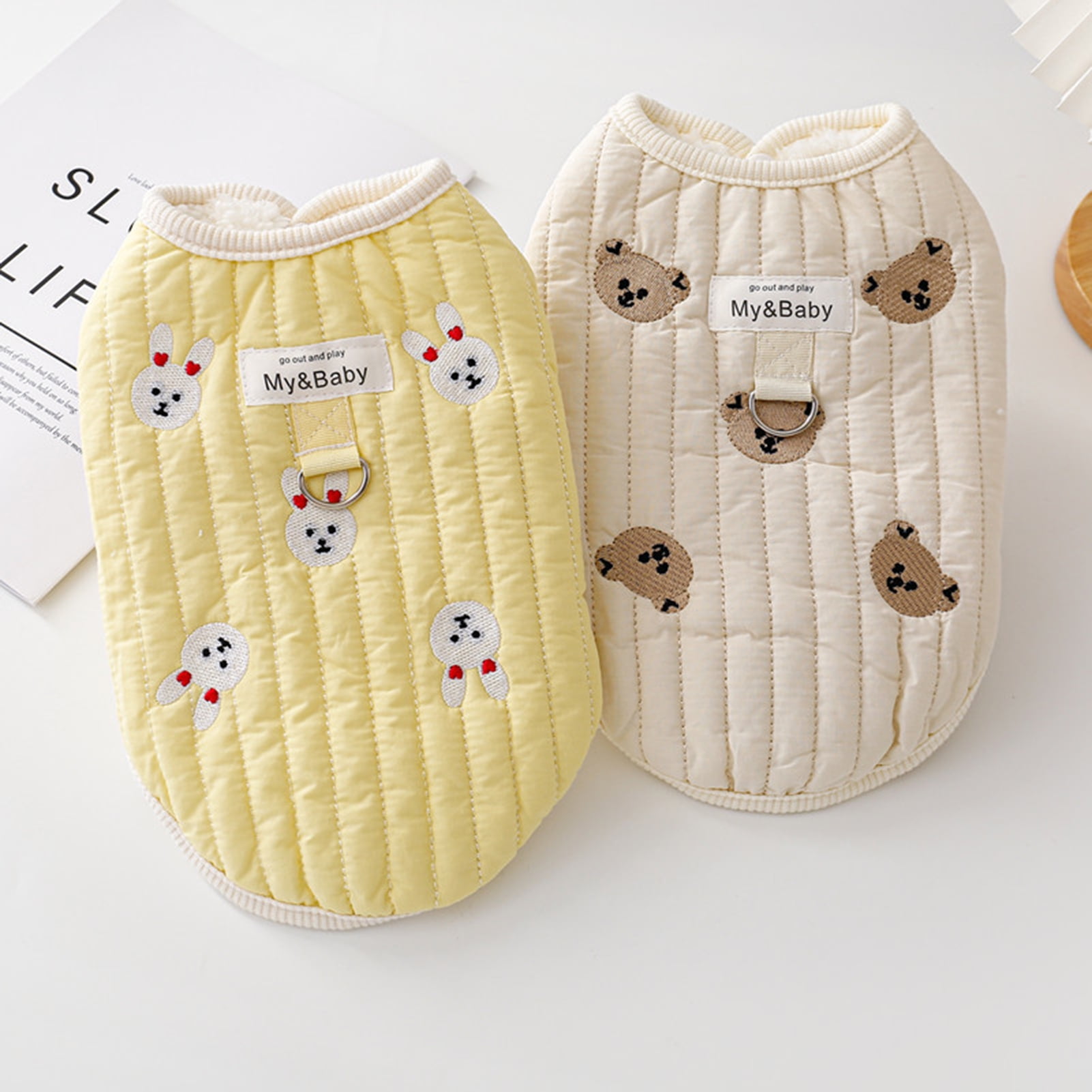 Fleece Vest Dog Sweater - Warm Pullover Fleece Dog Jacket with Leash ...