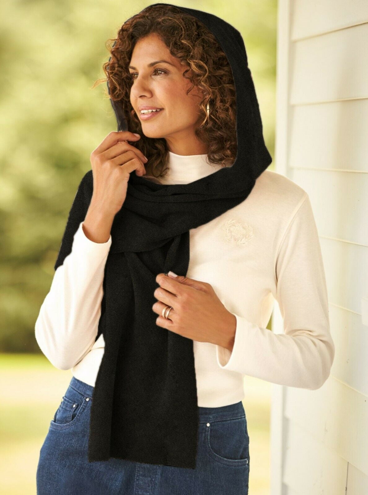 Warm Winter Long Wrap Fleece Womens Hooded Wraparound Scarf - Walmart.com
