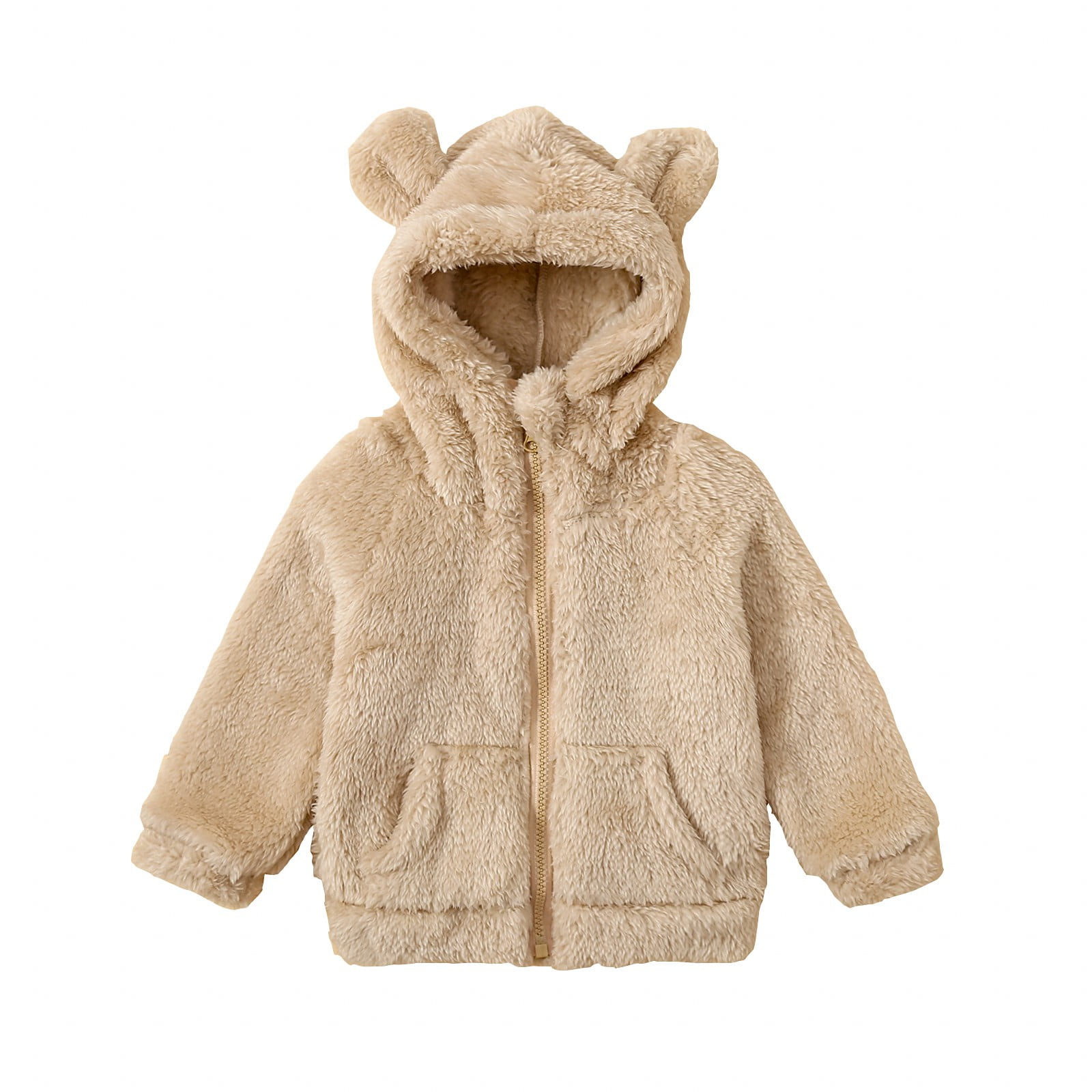 Fleece Zipper Warm Hooded Cute Ear Coat Clothes Bear Boy Girl Baby Clothes Hooded Jacket ...