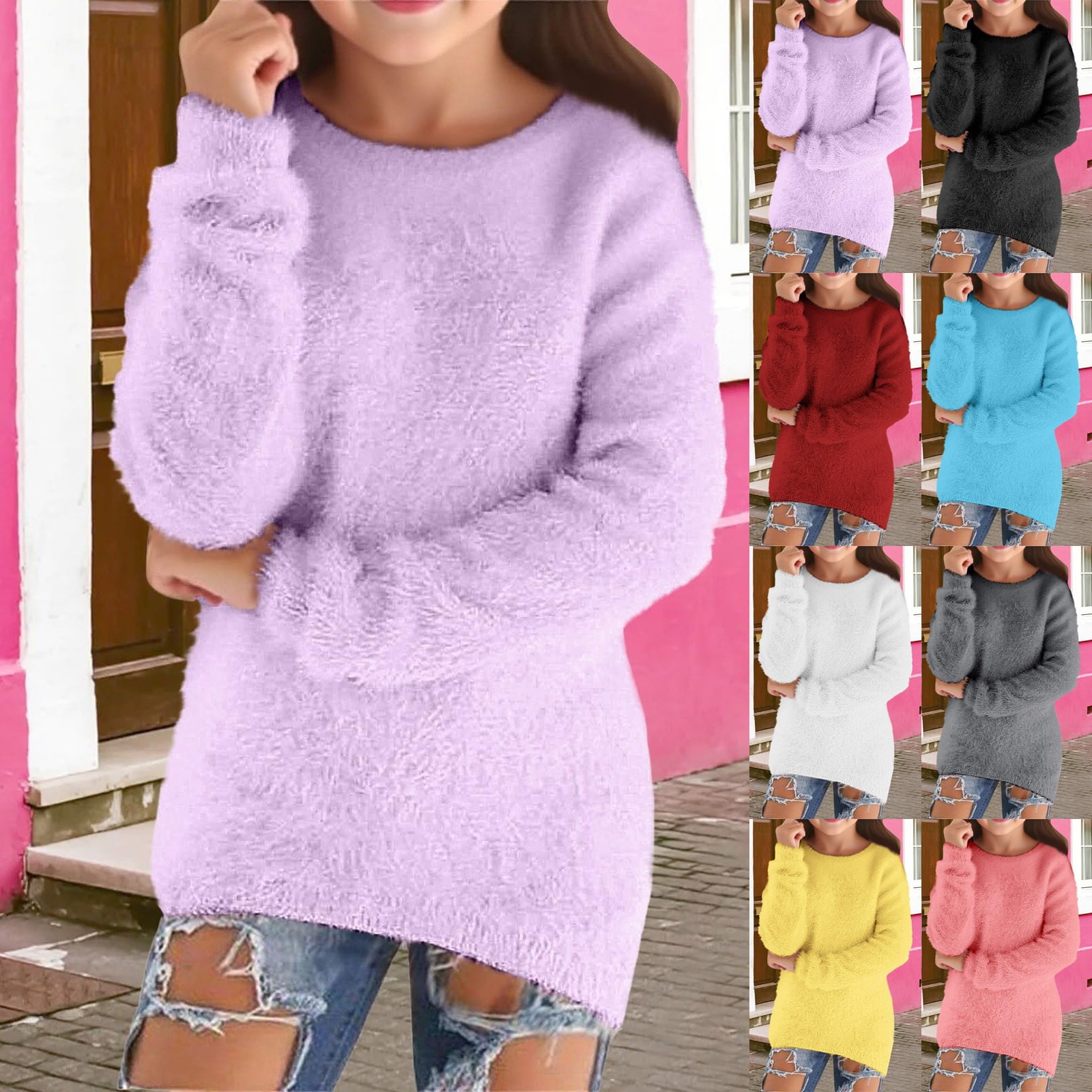ð ajamas Fuzzy Furry Christmas sweater for girls Oversized Sweatshirt ...