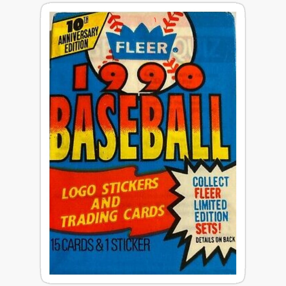 Fleer Baseball Card Wax Pack 1990 Sticker Baseball Sticker, Football ...