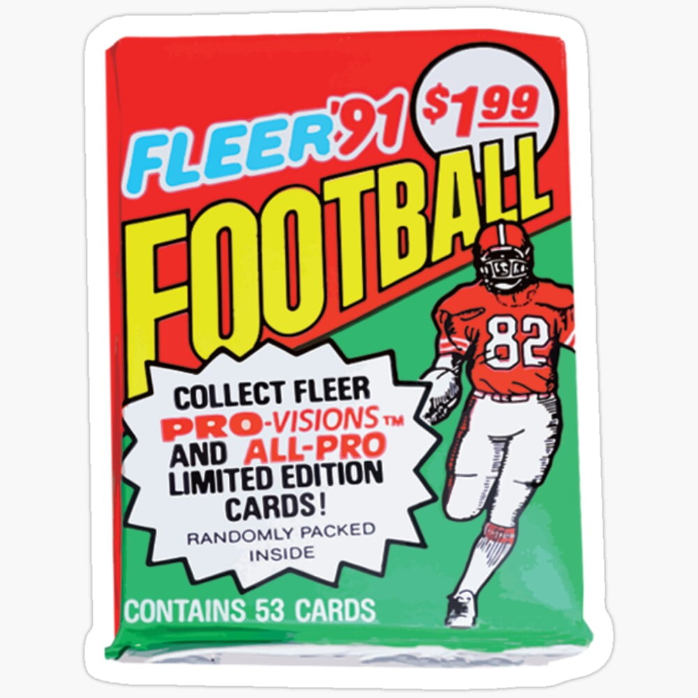 Fleer Football Cards Pack 91 Sticker Baseball Sticker, Football Sticker ...