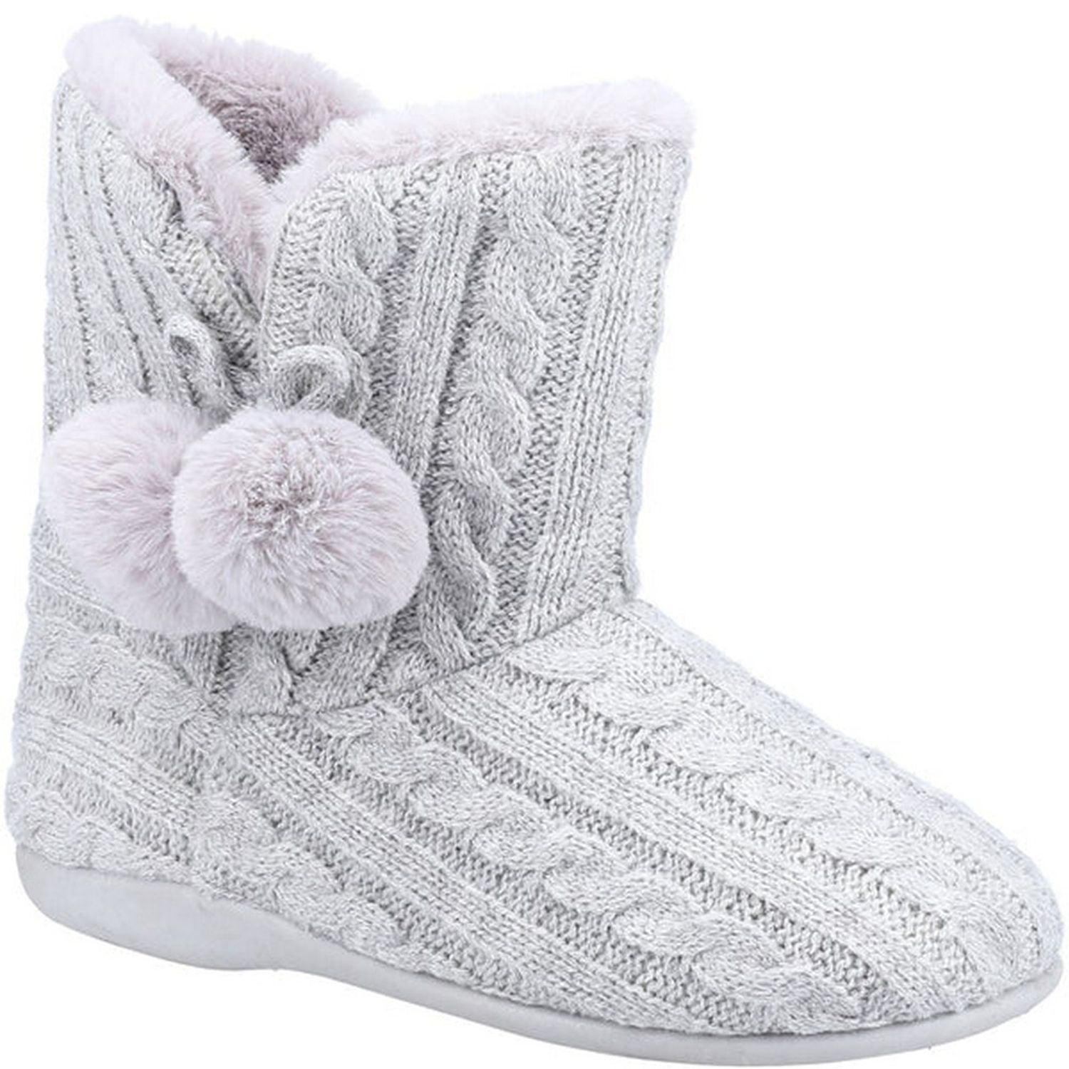 Fleet & Foster Womens Apple Pom Pom Slippers - Walmart.com
