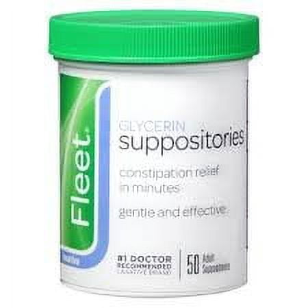 Fleet Laxative Glycerin Suppositories for Adult Constipation, 50 Count ...